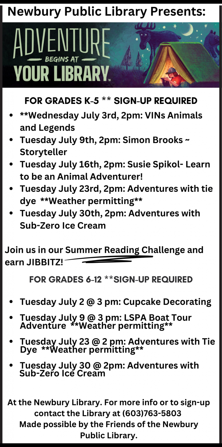 Summer Reading Program – Newbury Public Library (NH)